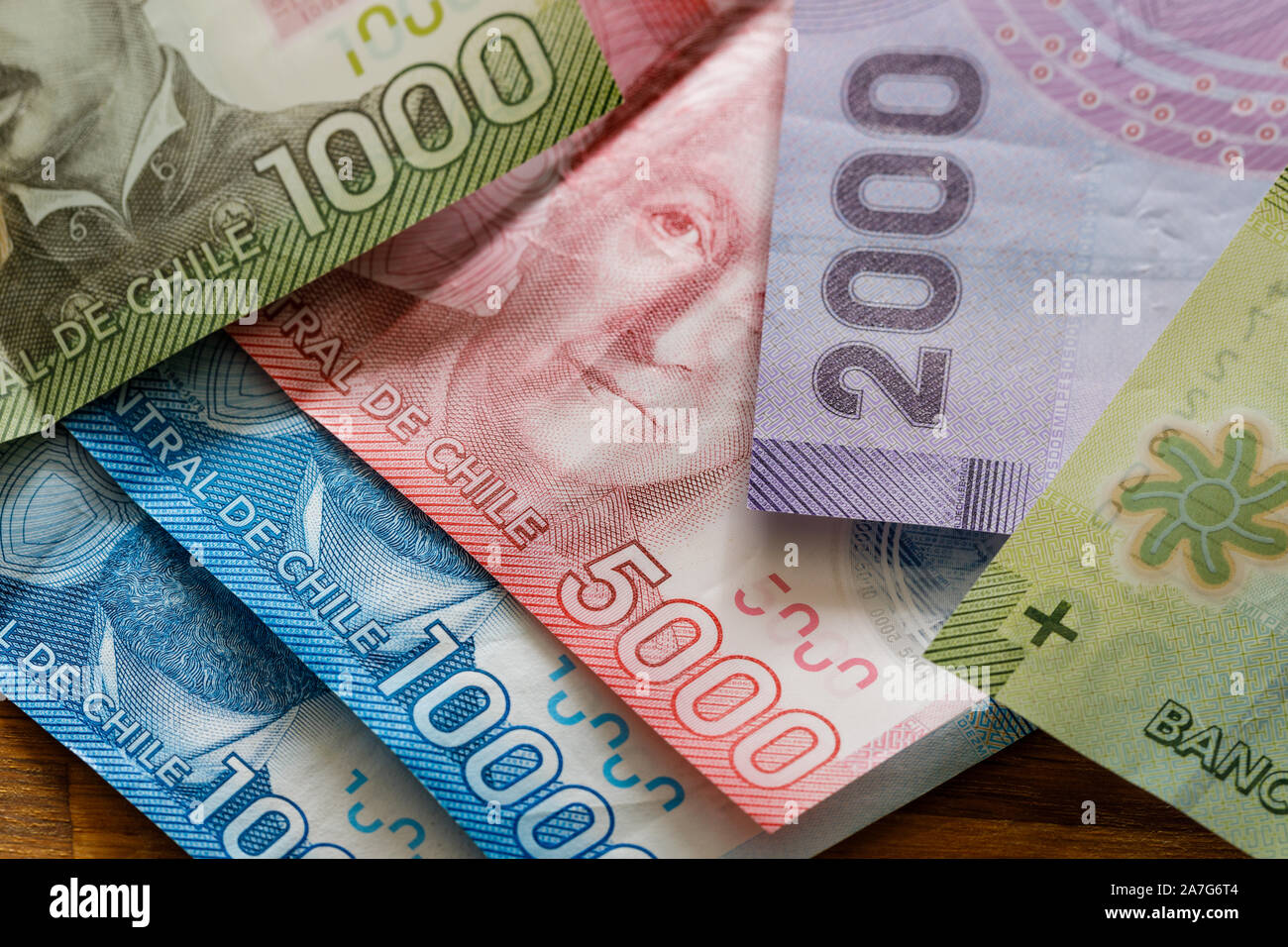 Chilean Banknotes Chile Money Stock Photos & Chilean Banknotes Chile ...