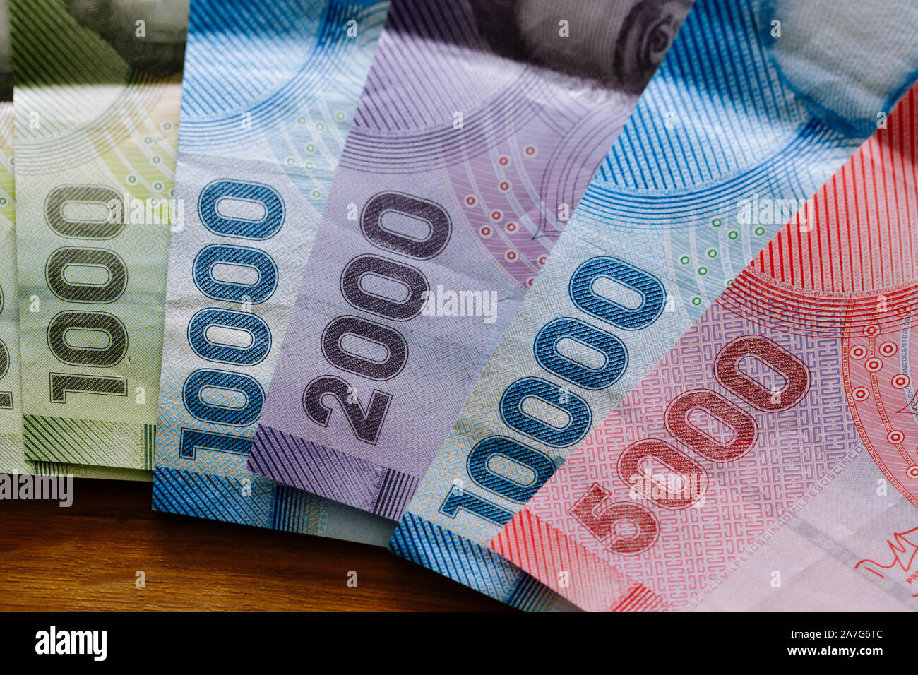 Chilean banknotes chile money hi-res stock photography and images - Alamy