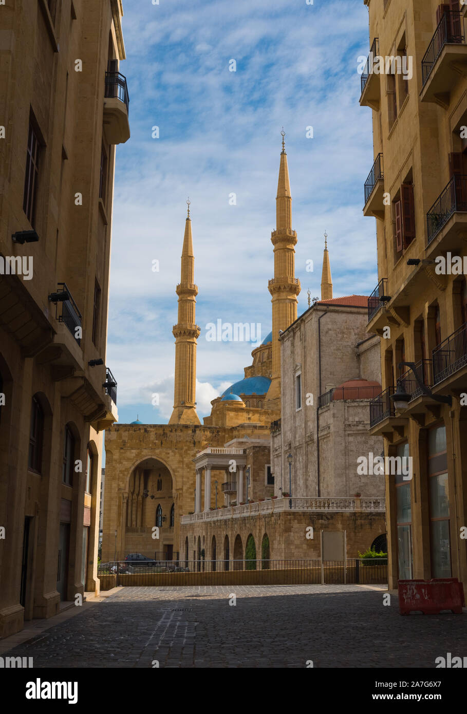 Mohammad Al-Amin Mosque from Souk About Nasser, Beirut, Lebanon Stock ...