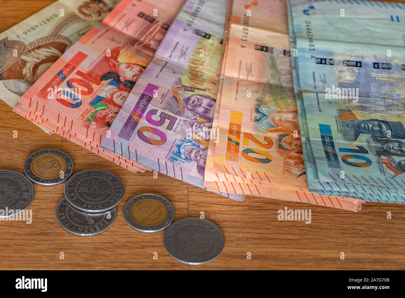 Bolivia money, bolivianos, Various banknotes Stock Photo - Alamy