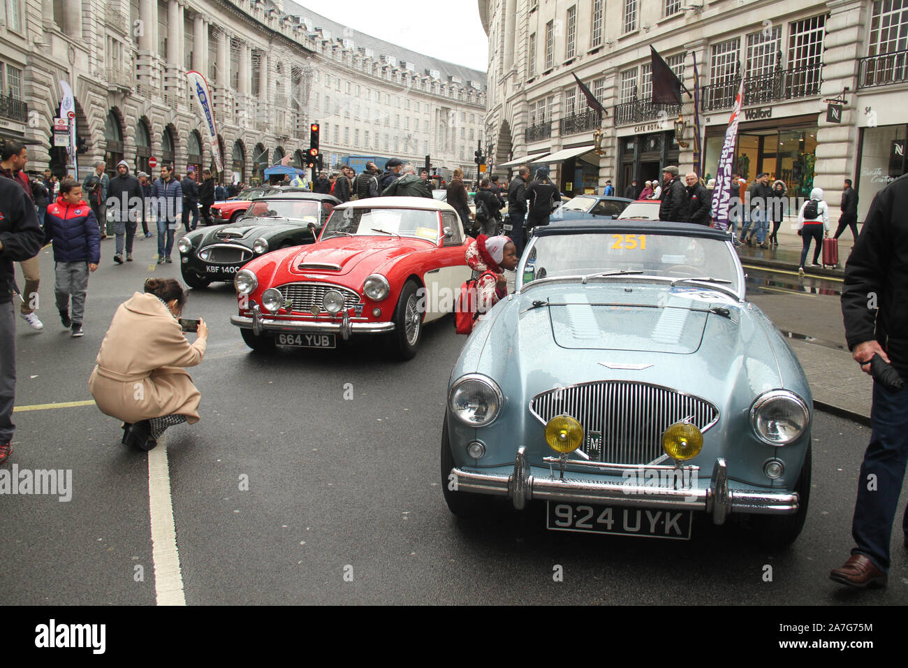 Regent Street, LONDON, UK - NOVEMBER 2: A classic car on display at ...