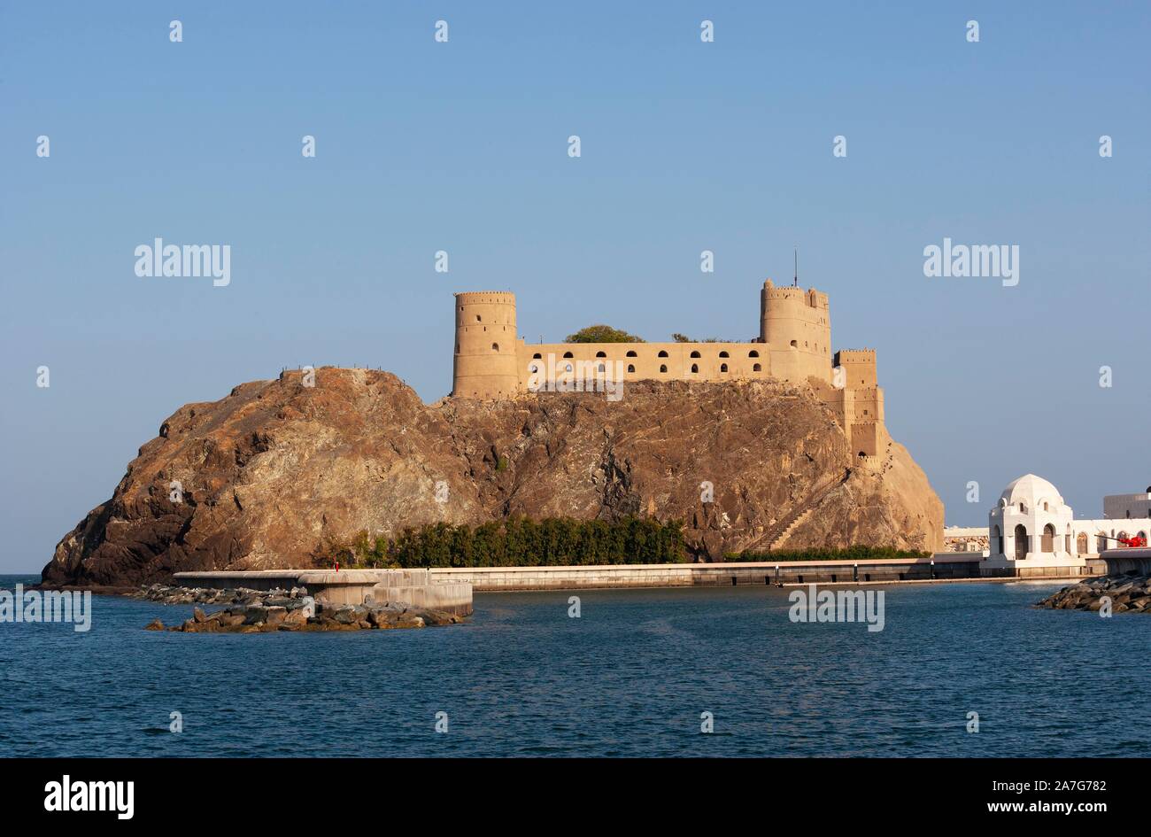 Fort Jalali, Sultan's Palace, Government quarter, Muscat, Oman Stock ...