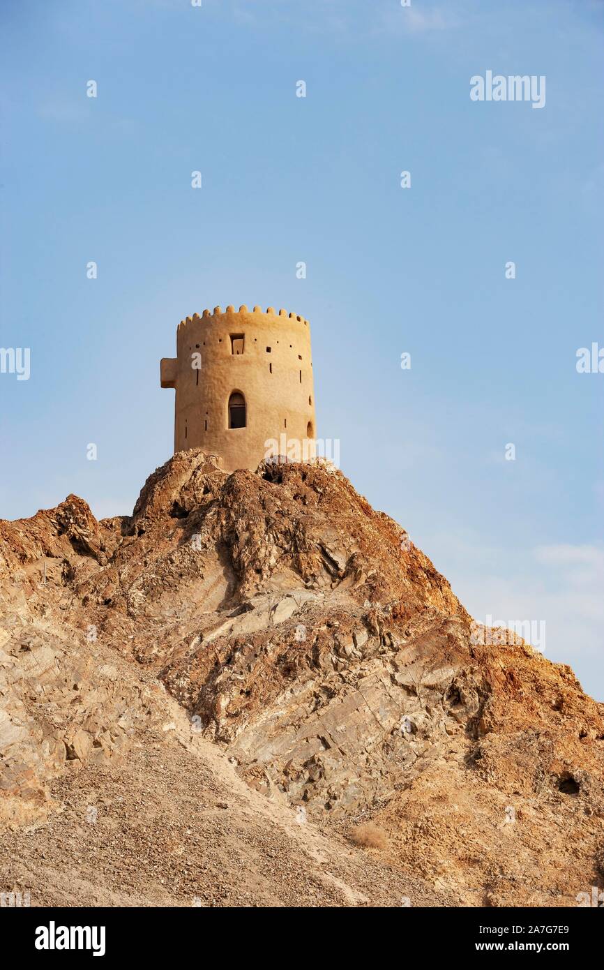 Defensive Tower, Matrah, Muscat, Oman Stock Photo - Alamy