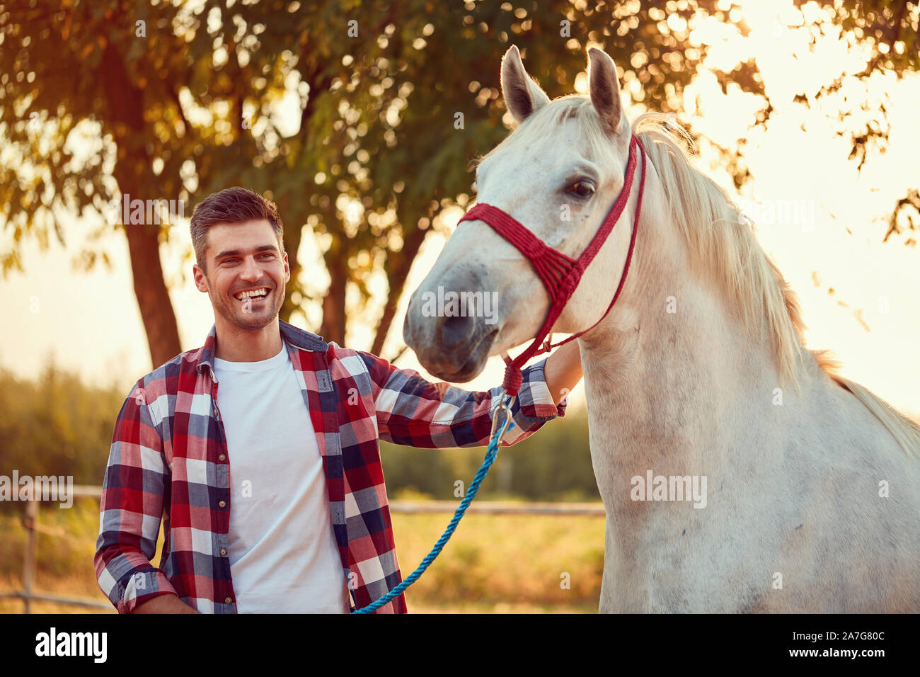 Man horse riding on farm hi-res stock photography and images - Alamy