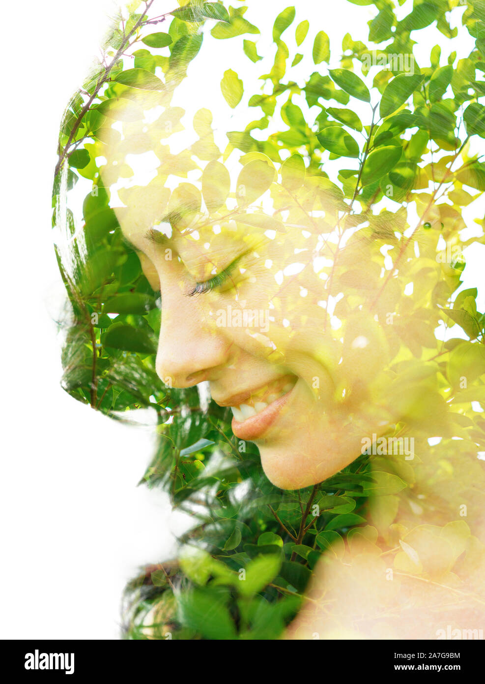 Double exposure with an ecological concept showcasing the beautiful ...