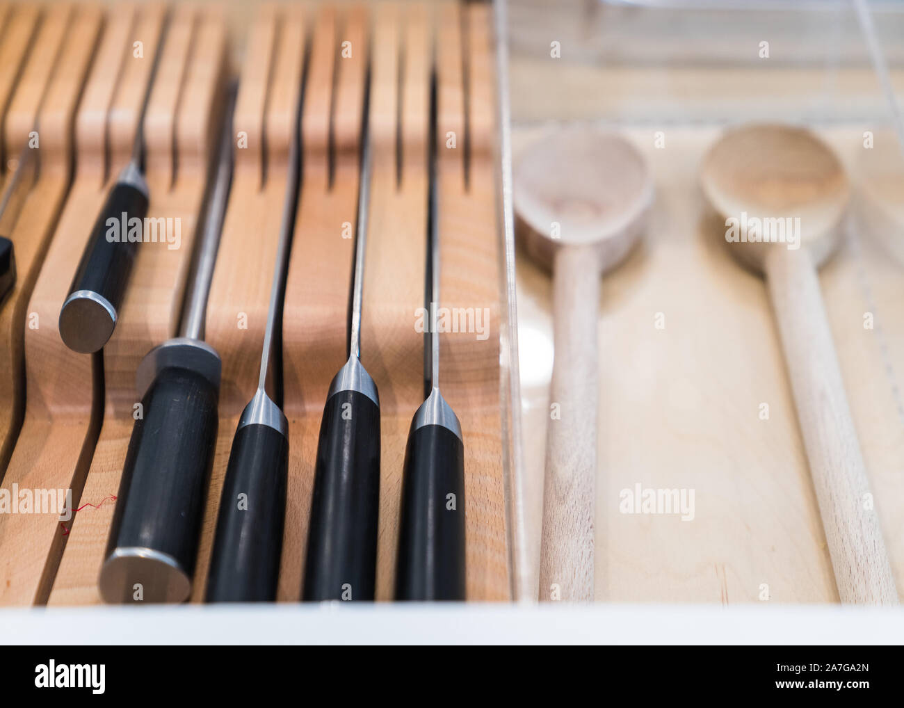 Kitchen Tools Organized in Drawer Stock Photo - Alamy