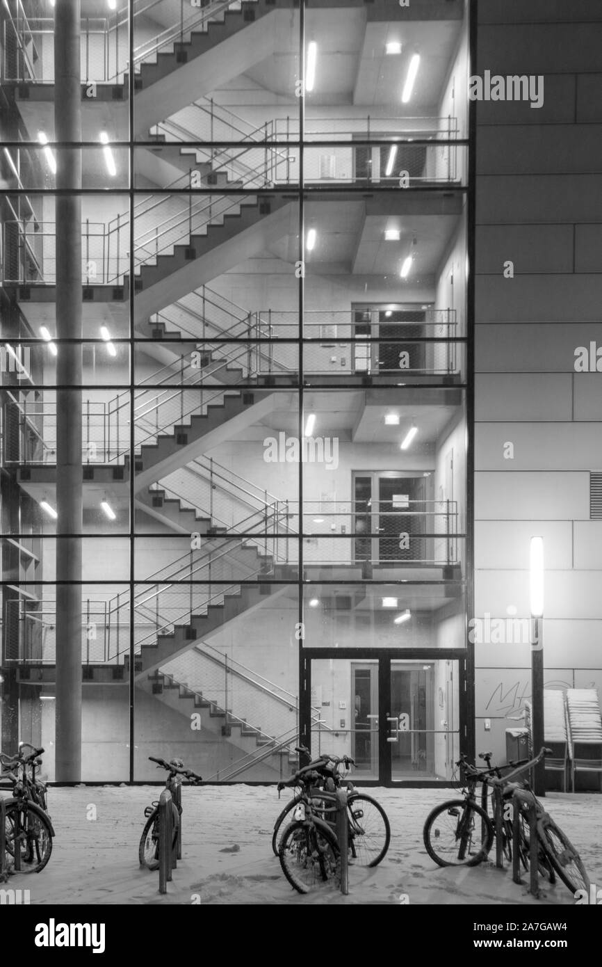 Business man behind office window Black and White Stock Photos & Images ...