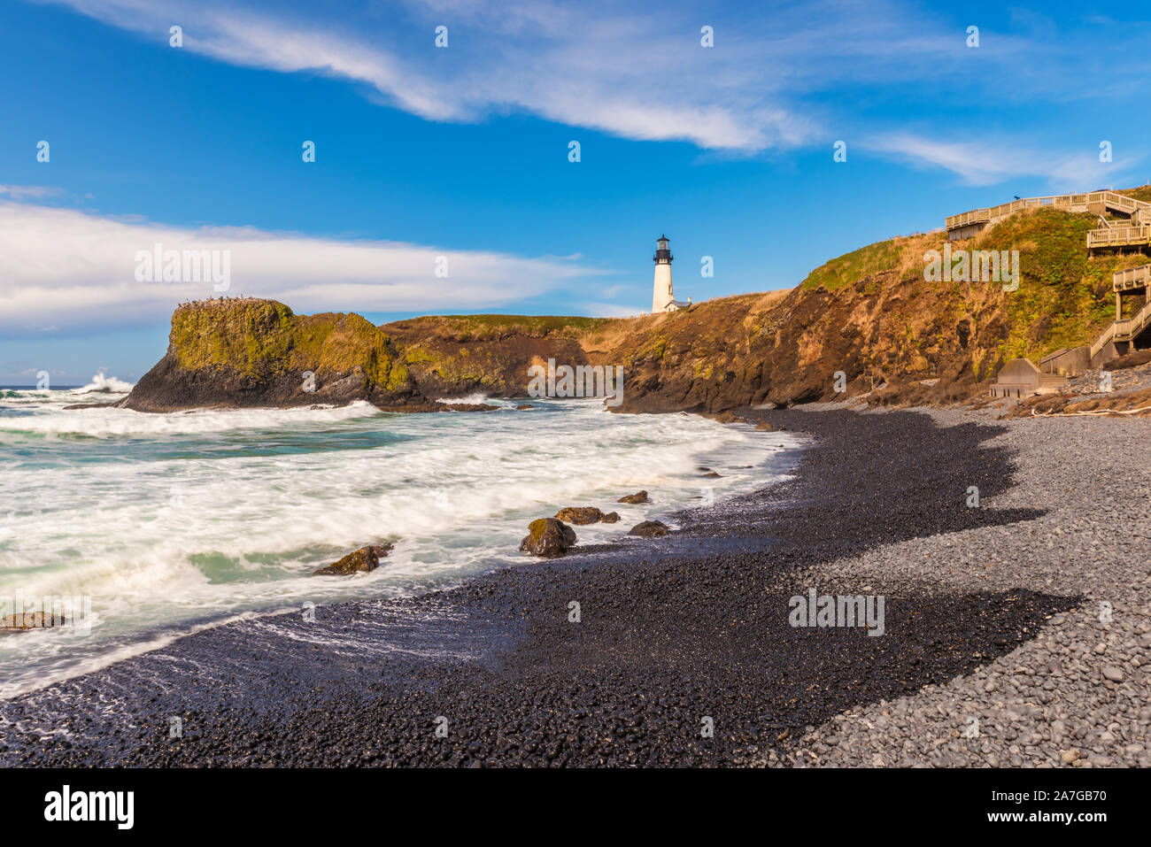 Yaquina Head Lighthouse in Newport, Oregon, USA Stock Photo - Alamy