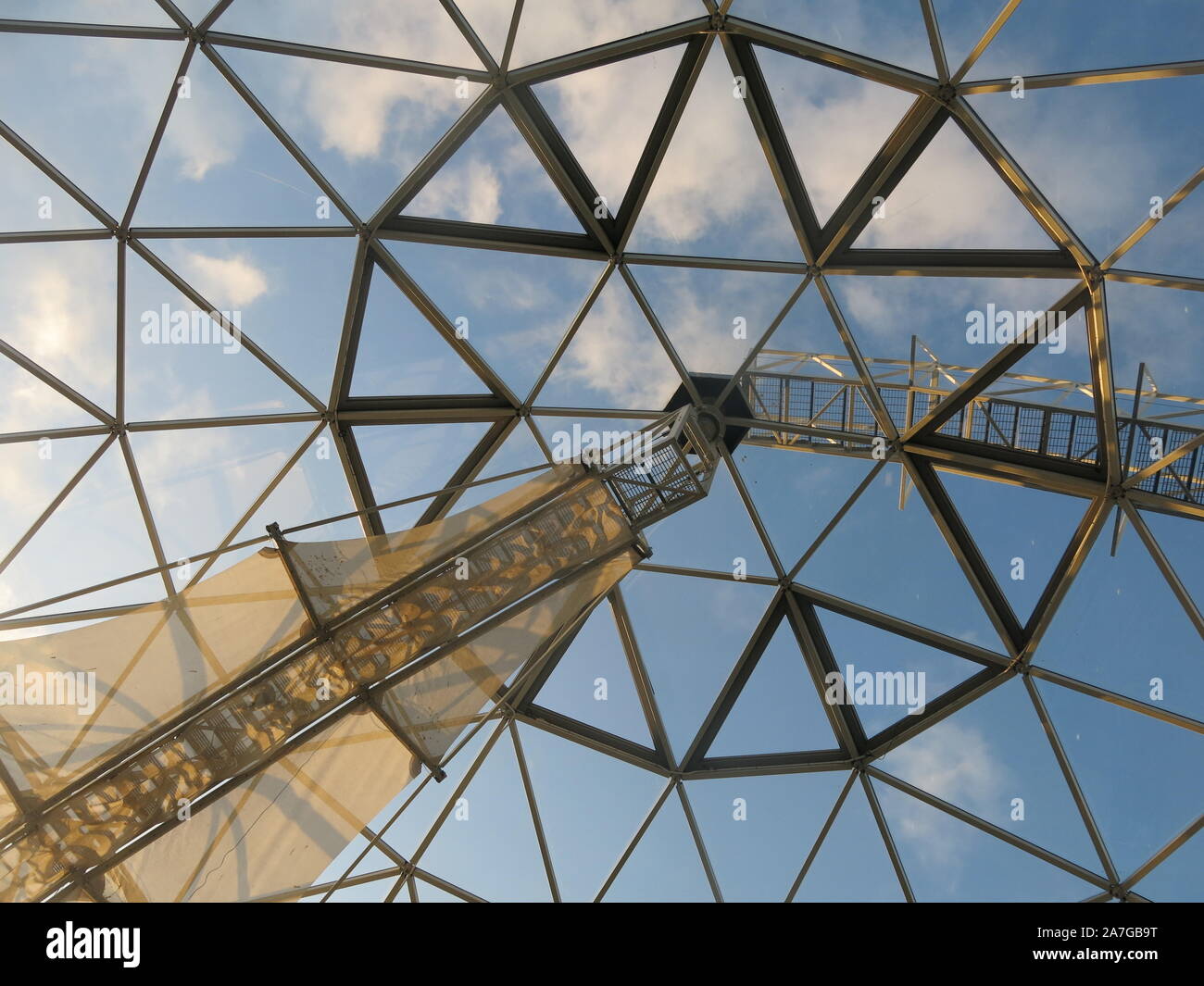 Geometric shapes in the roof structure of the geodesic dome at the ...