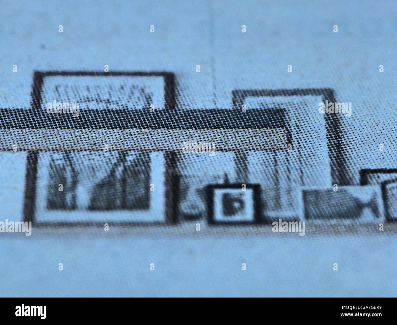Close-up of an unidentified drawing in a newspaper Stock Photo - Alamy