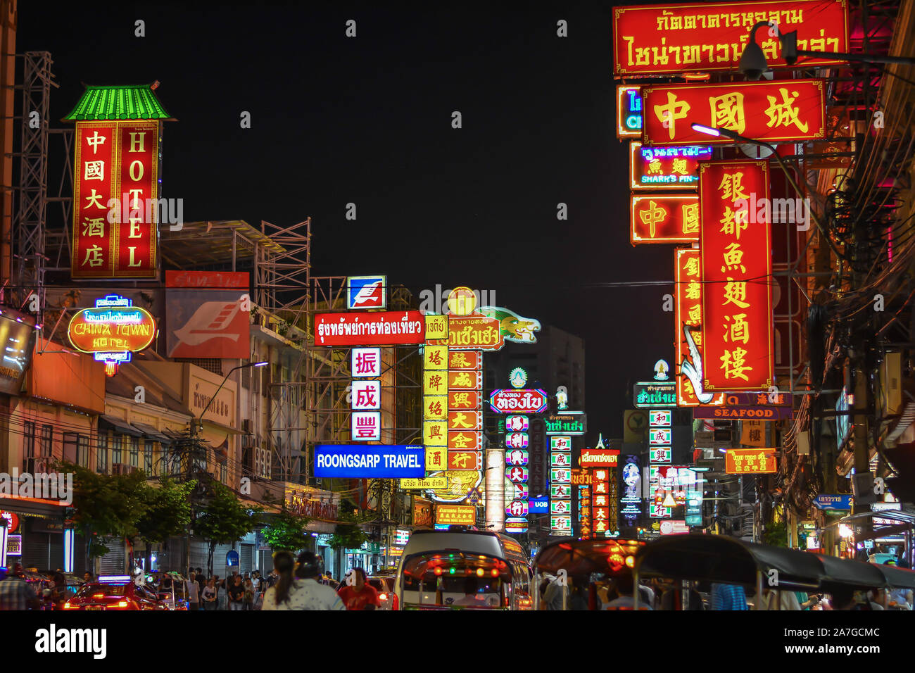 Bangkok, Thailand - November 09: The China Town in Bangkok at Yaowarat Road. Tourist attraction ...