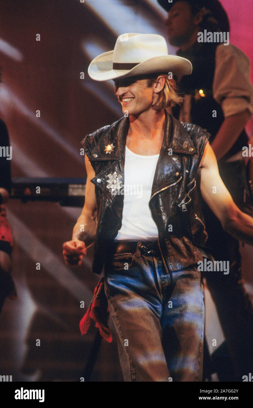 Tomas Orup Eriksson artist and Swedish pop singer on stage Stock Photo ...