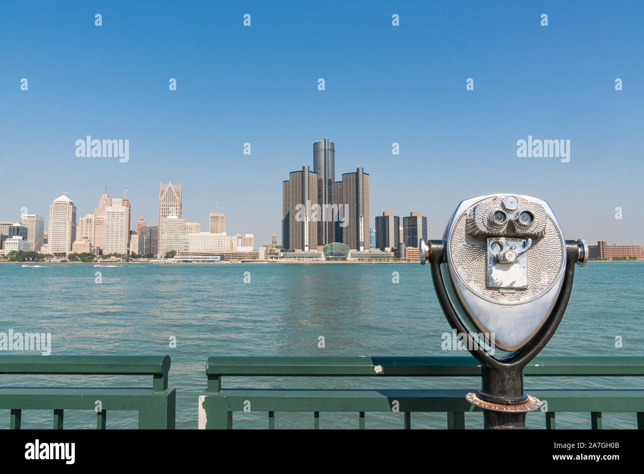 View downtown detroit across hi-res stock photography and images - Alamy