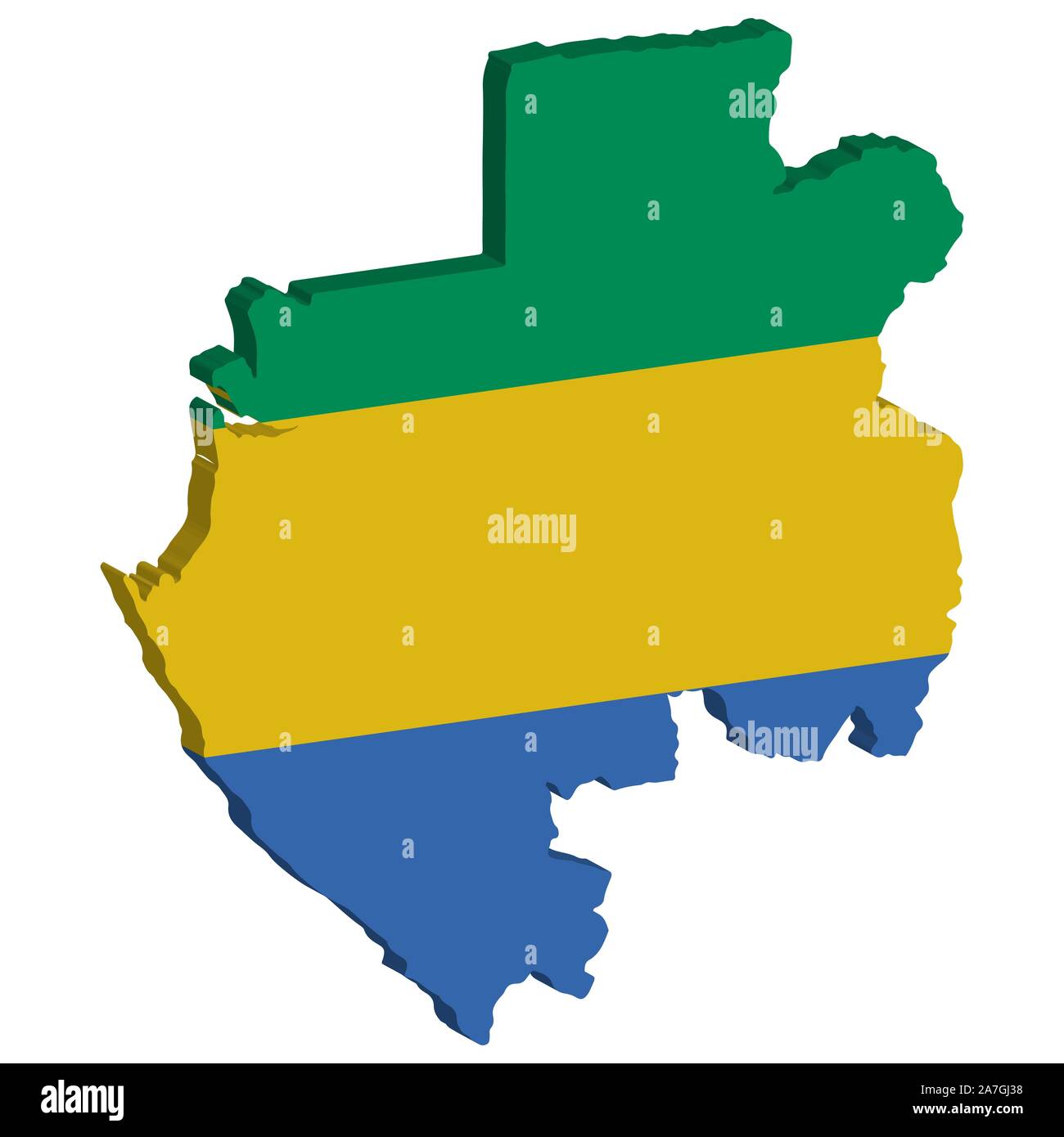 3D Gabon Map Flag Vector illustration eps 10 Stock Vector Image & Art ...