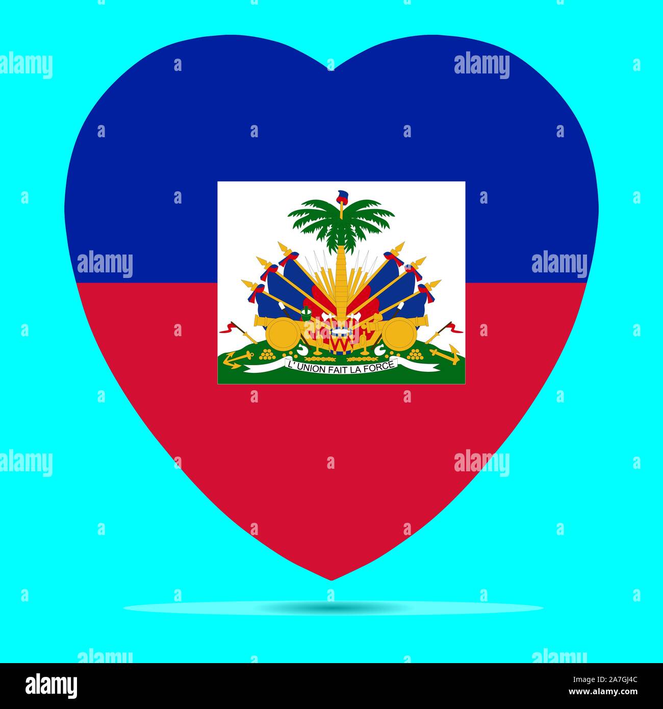 Haiti Flag In Heart Shape Vector illustration eps 10 Stock Vector Image ...