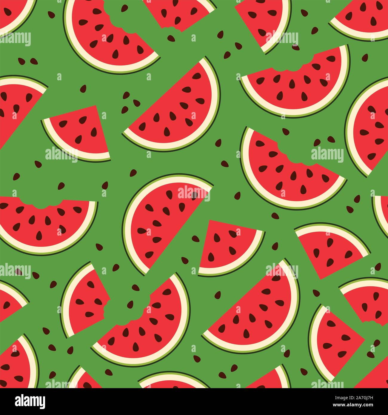 vector watermelon seamless background pattern. watermelon slices and ...