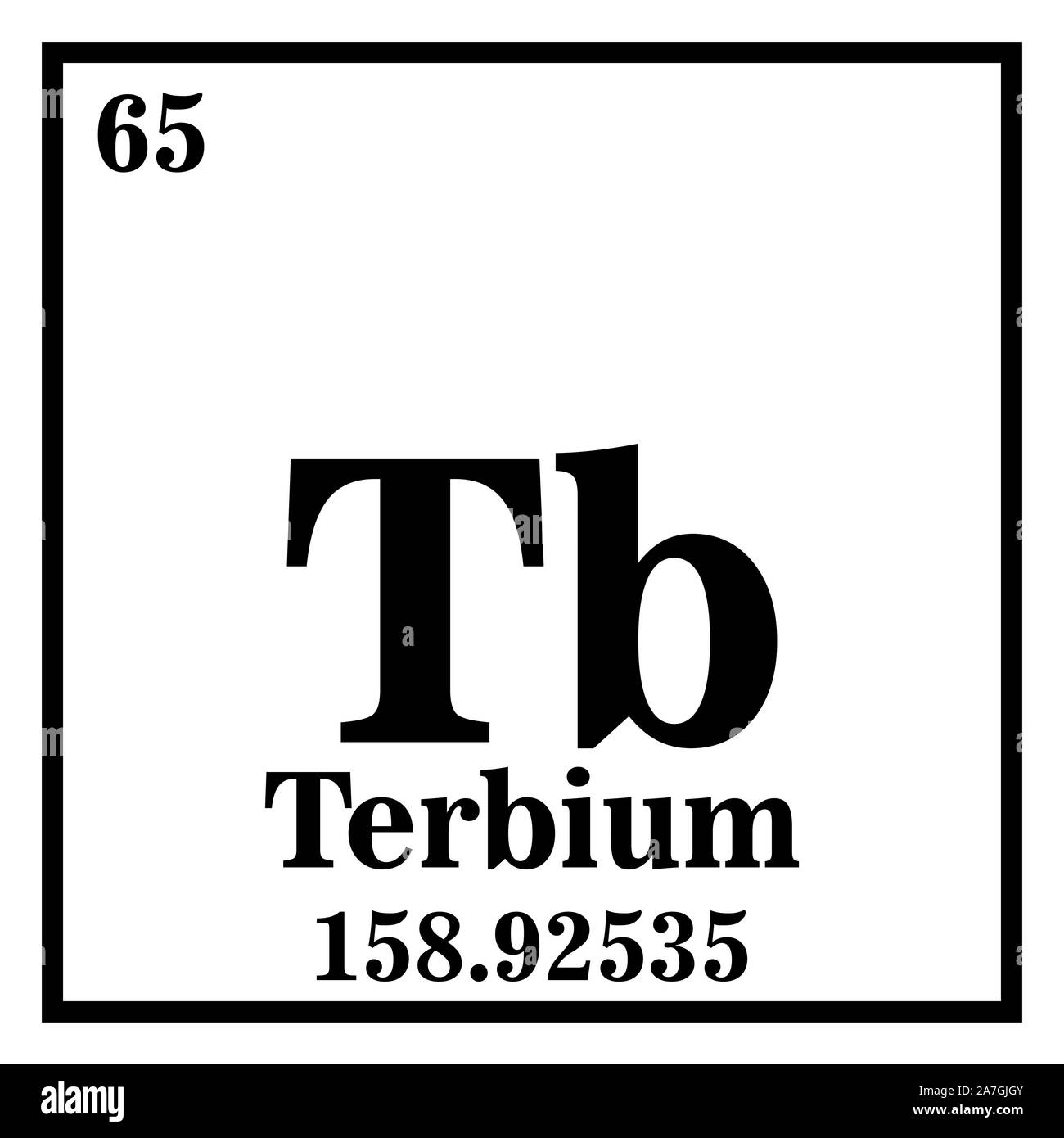 Terbium Periodic Table of the Elements Vector illustration eps 10 Stock ...