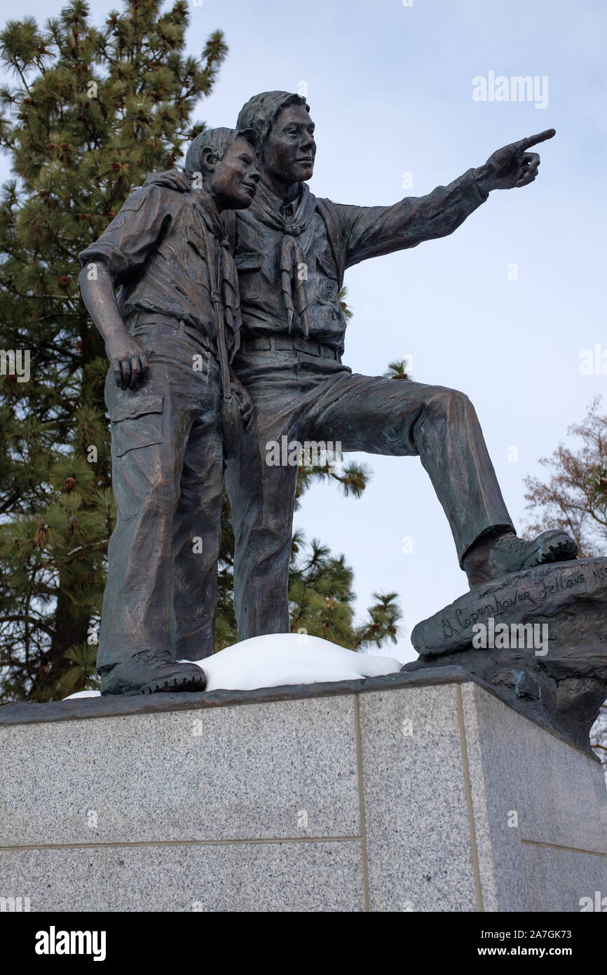 Footsteps To the Future Statue by Spokane River in Spokane, Washington ...