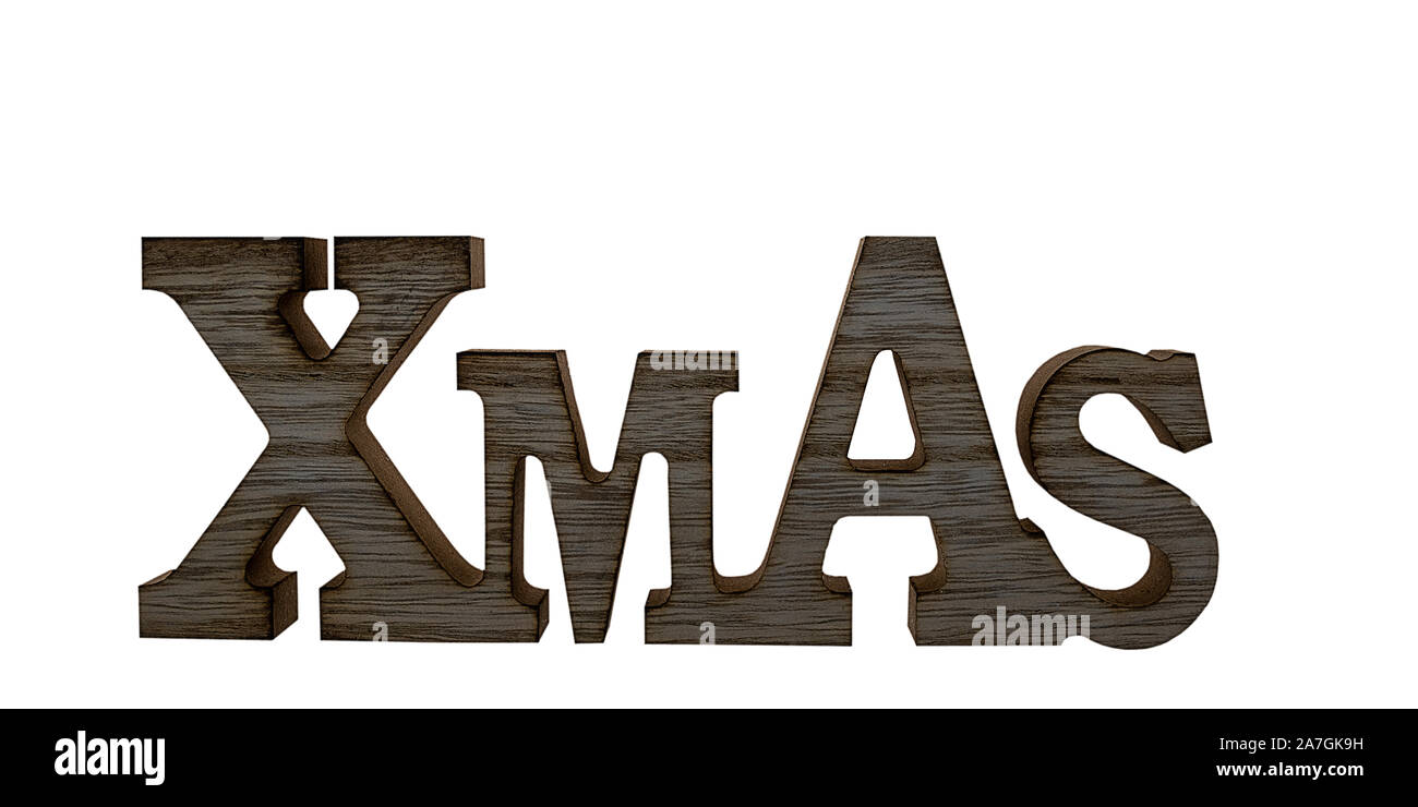 Xmas written in wooden letters isolated on white background Stock Photo ...