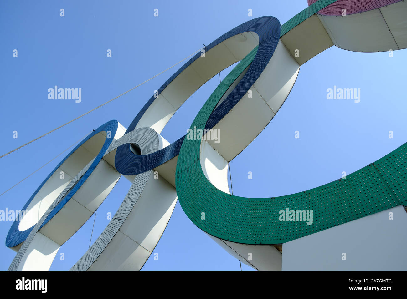 Olympic rings on Ming City walls of Nanjing, Jiangsu Province, China ...