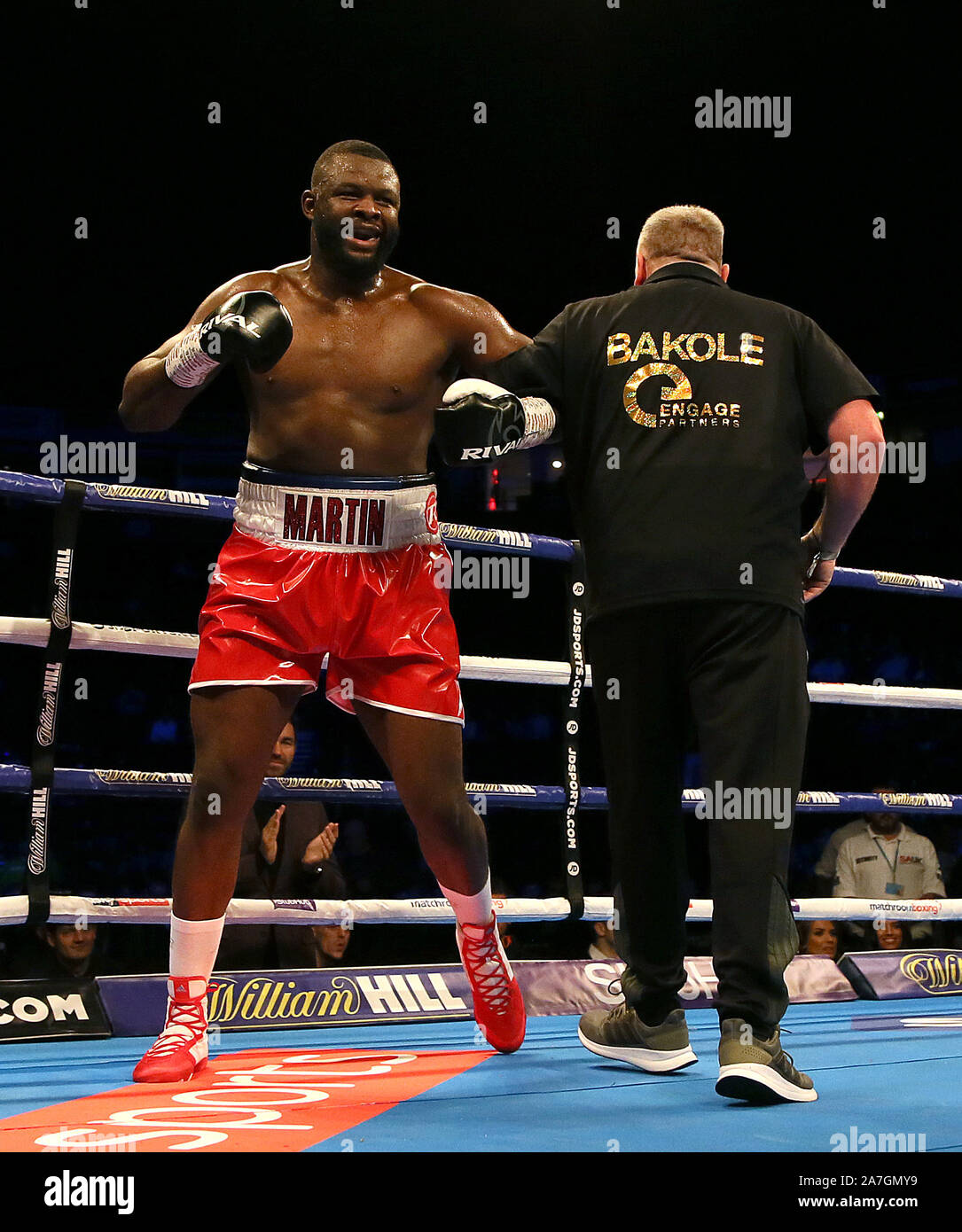 Martin Bakole celebrates after victory against Rodney Hernandez in ...