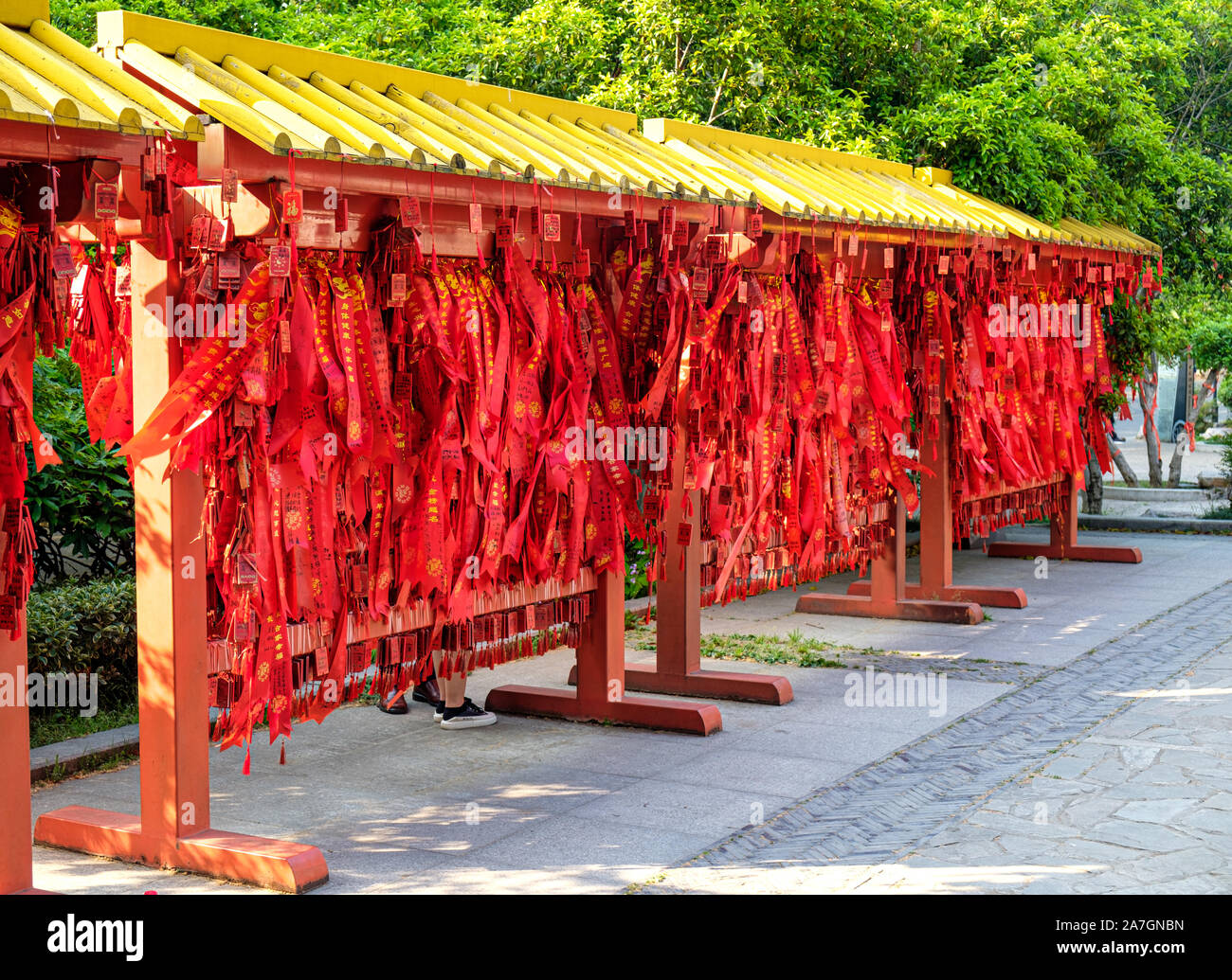 Red ribbons on Huan Isle by Xuanwu Lake, Nanjing, Jiangsu Province ...