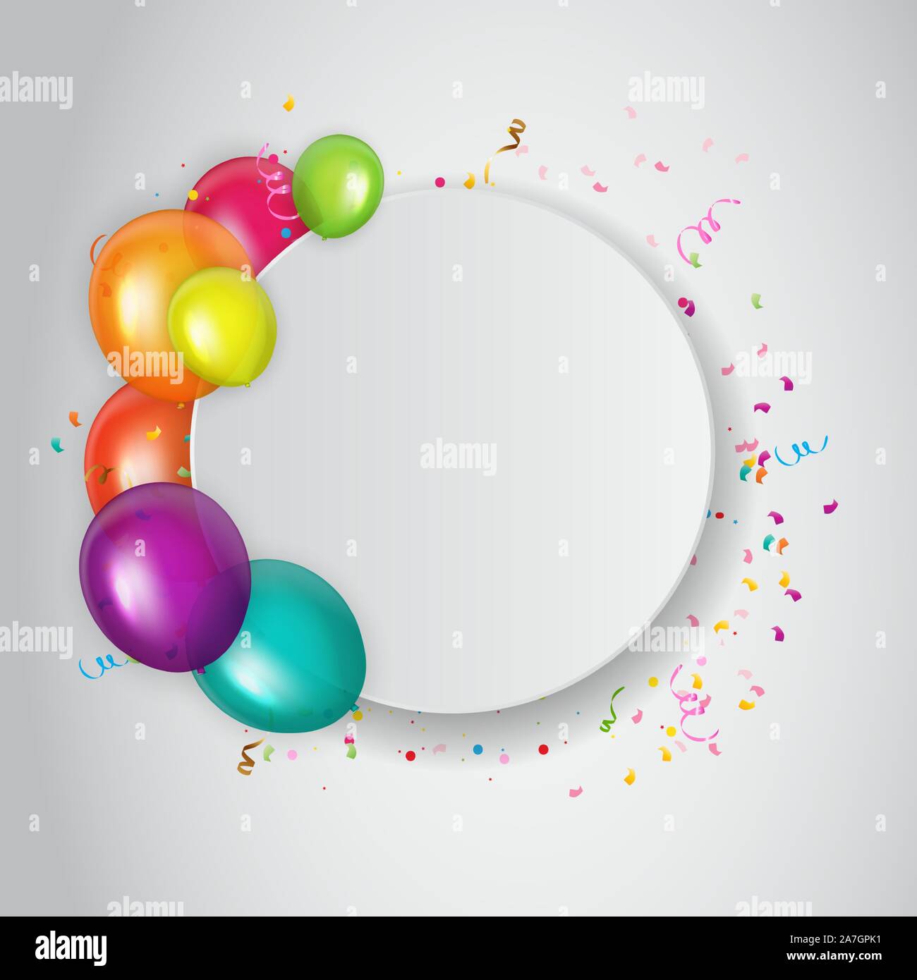 Abstract Birthday Party Invitation with Empty Place for Photo. Vector ...