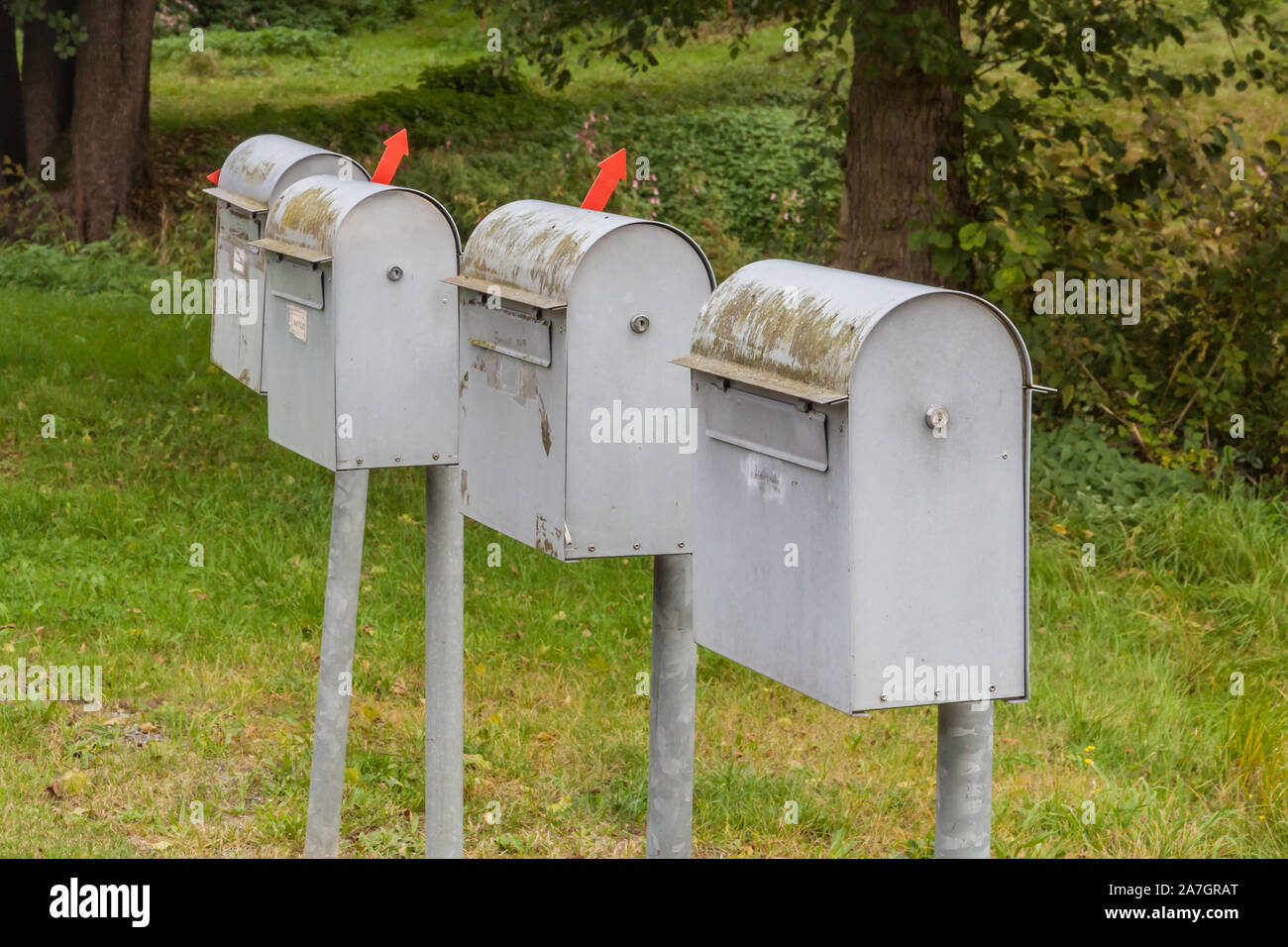 Post boxes on the street Stock Photo - Alamy