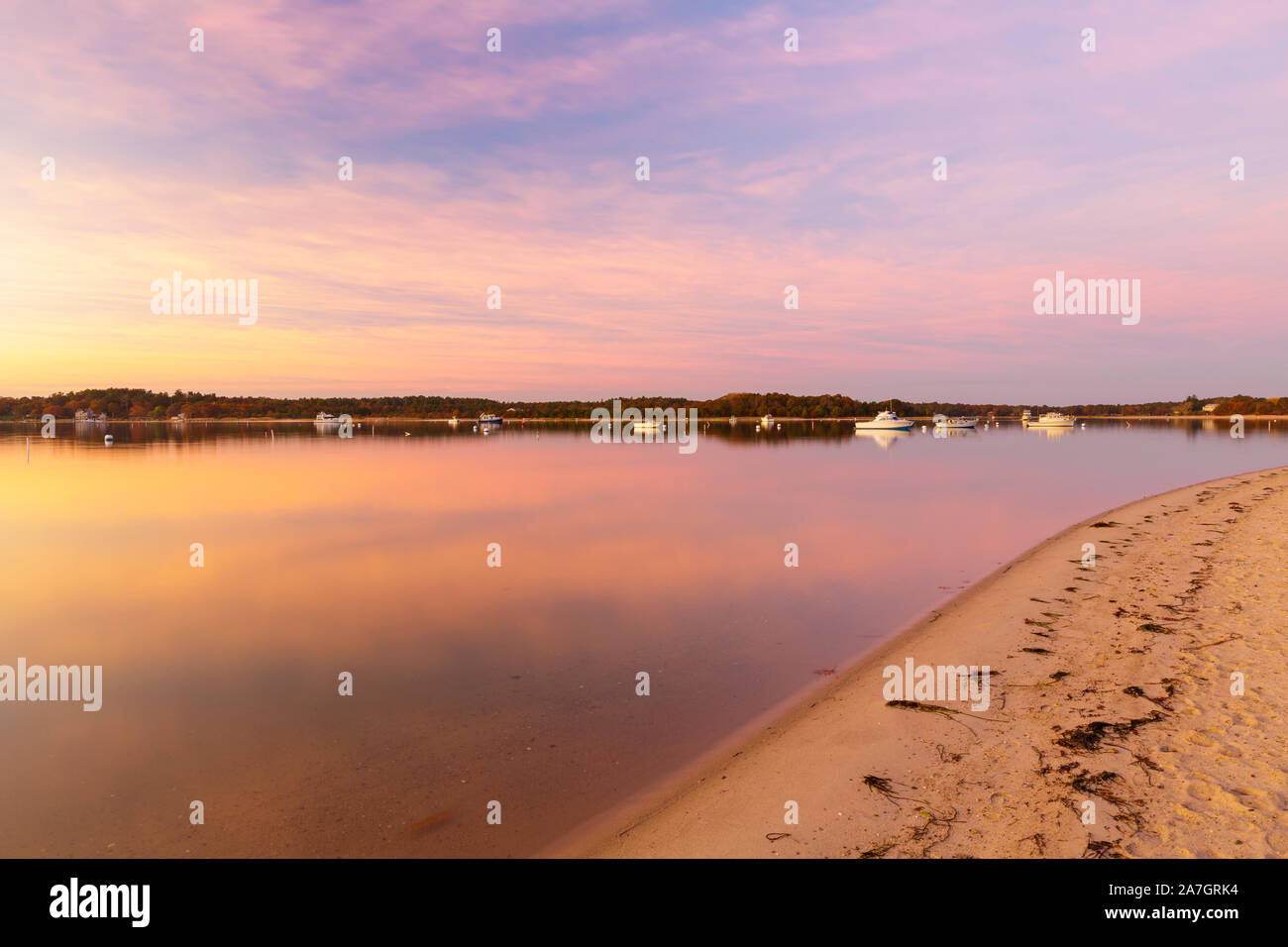 Sunrise over Onset Bay in Onset Village in Wareham, Massachusetts ...
