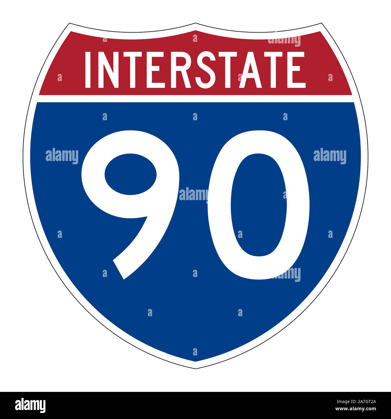 Interstate highway 90 road sign Stock Photo - Alamy