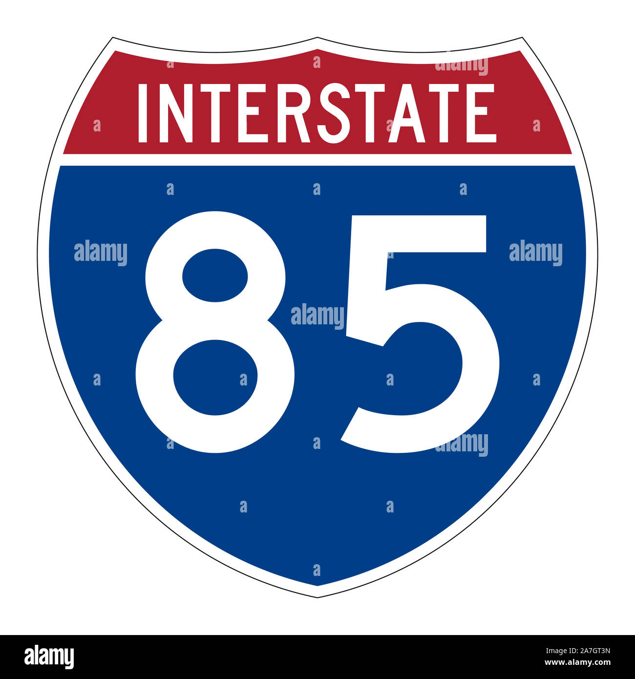 Interstate highway 85 road sign Stock Photo - Alamy