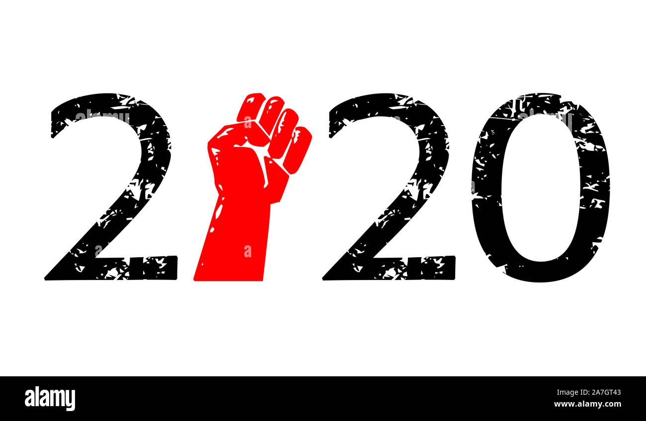 Fist 2020 symbol illustration Stock Photo - Alamy