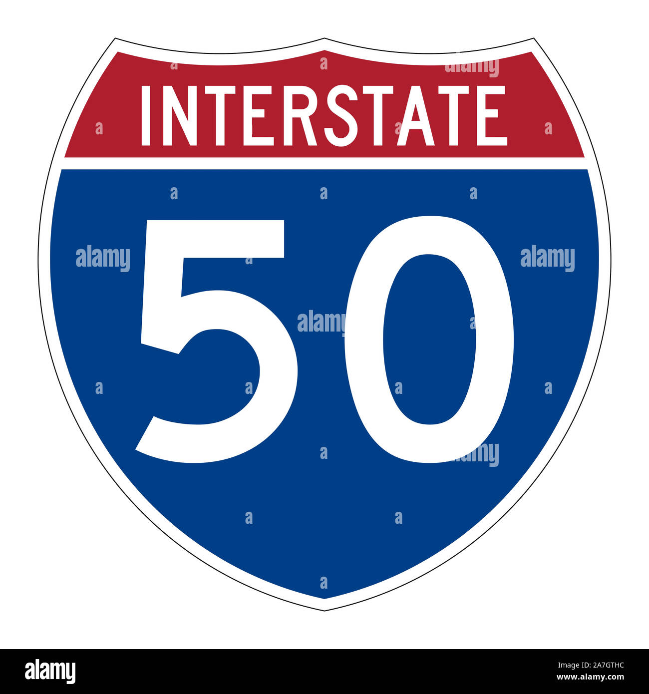 Interstate highway 50 road sign Stock Photo - Alamy