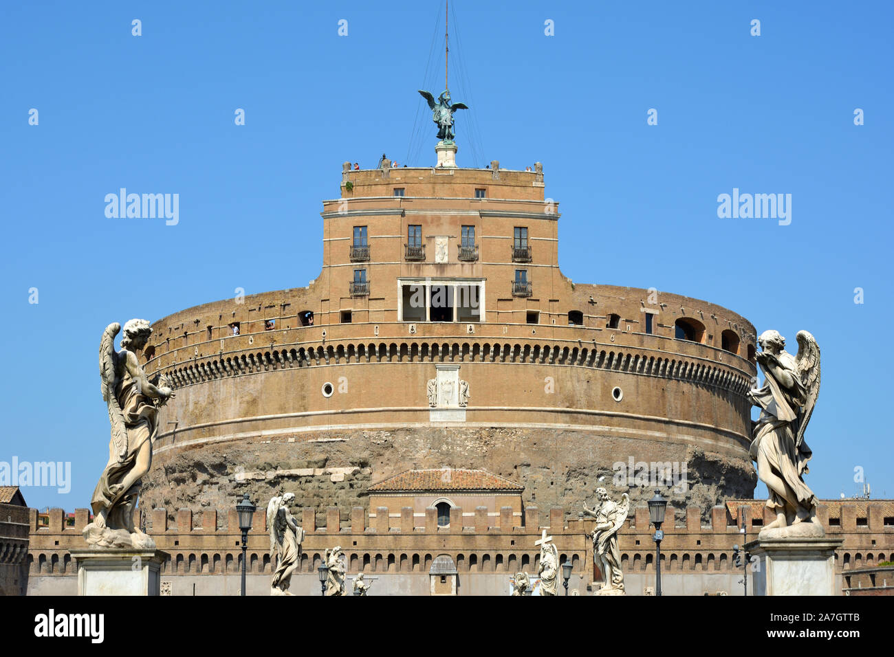 Angel castle with the National Museum in the Italian capital Rome ...