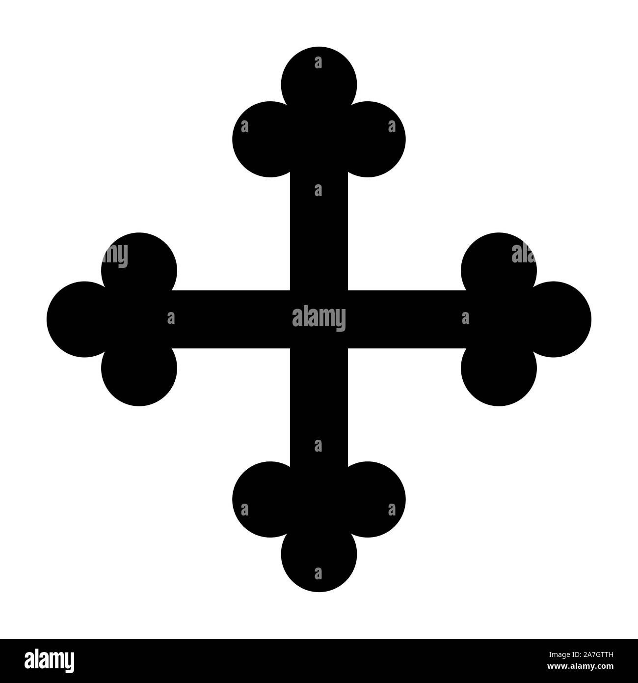 Cross bottony of heraldry symbol Stock Photo - Alamy
