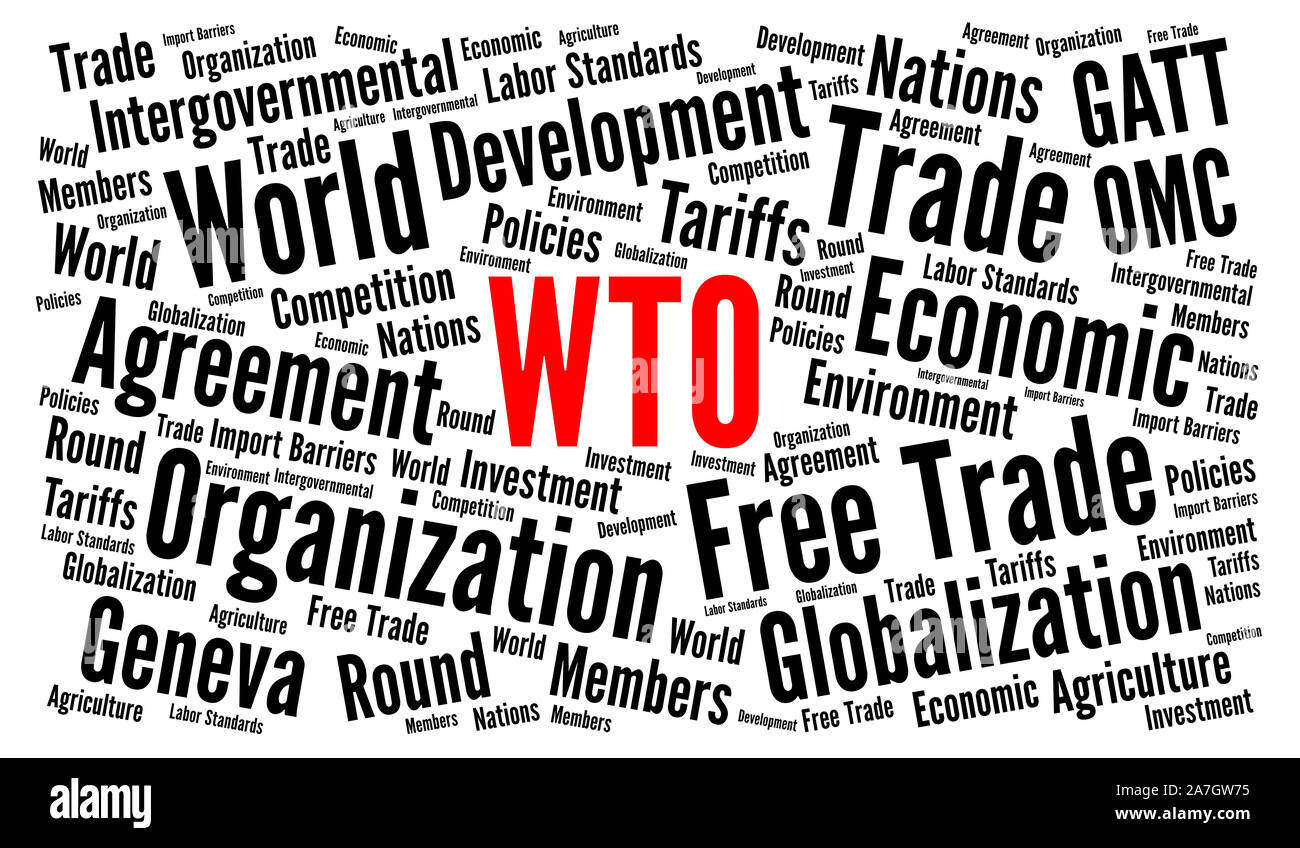 WTO, world trade organization word cloud Stock Photo - Alamy