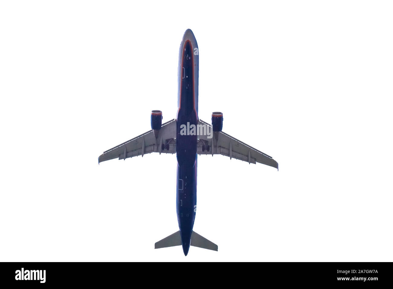 the plane flying to landing with released by the chassis, the bottom ...