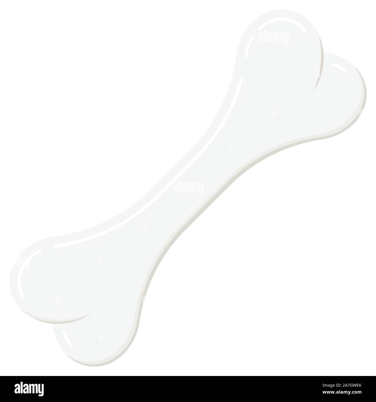 Cartoon white dog or human bone icon template isolated on white ...