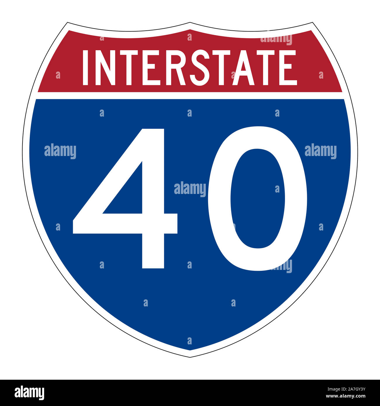 Interstate highway 40 road sign Stock Photo - Alamy