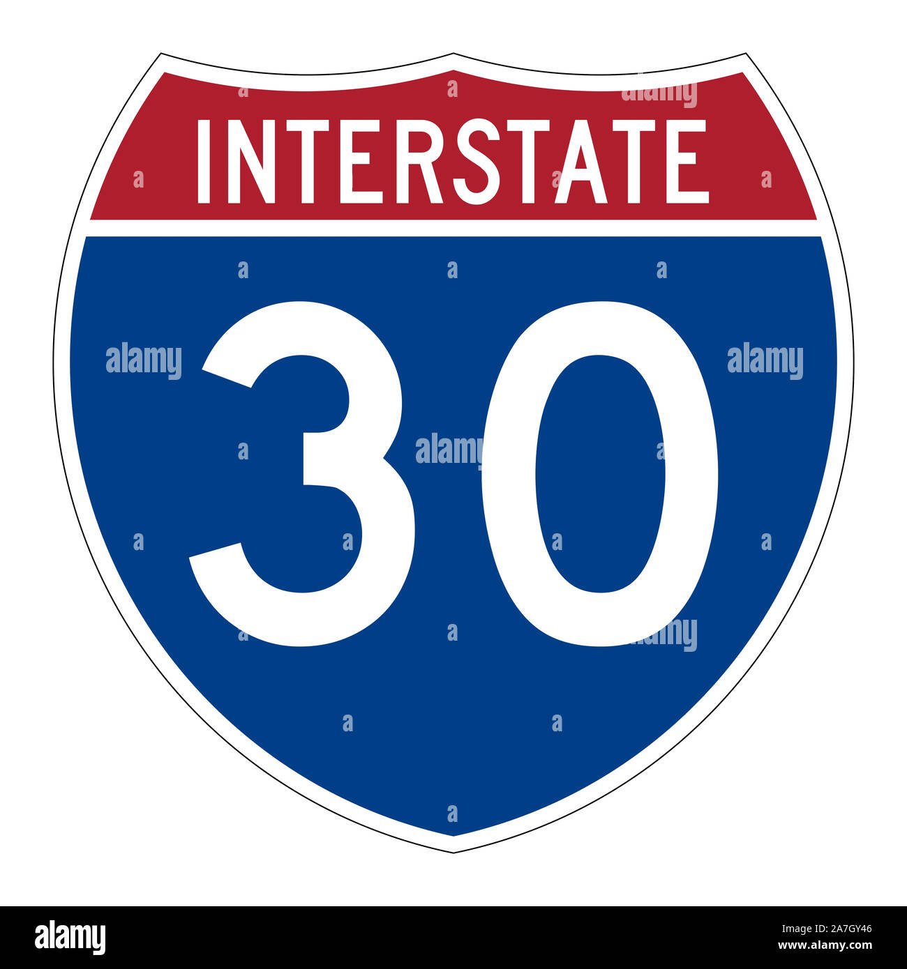 Highway route 30 thirty Cut Out Stock Images & Pictures - Alamy