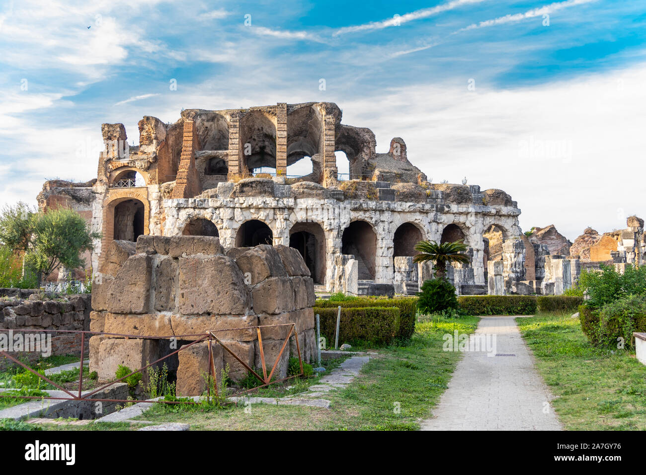 The ruins of the Roman amphitheater located in the Ancient Capua ...