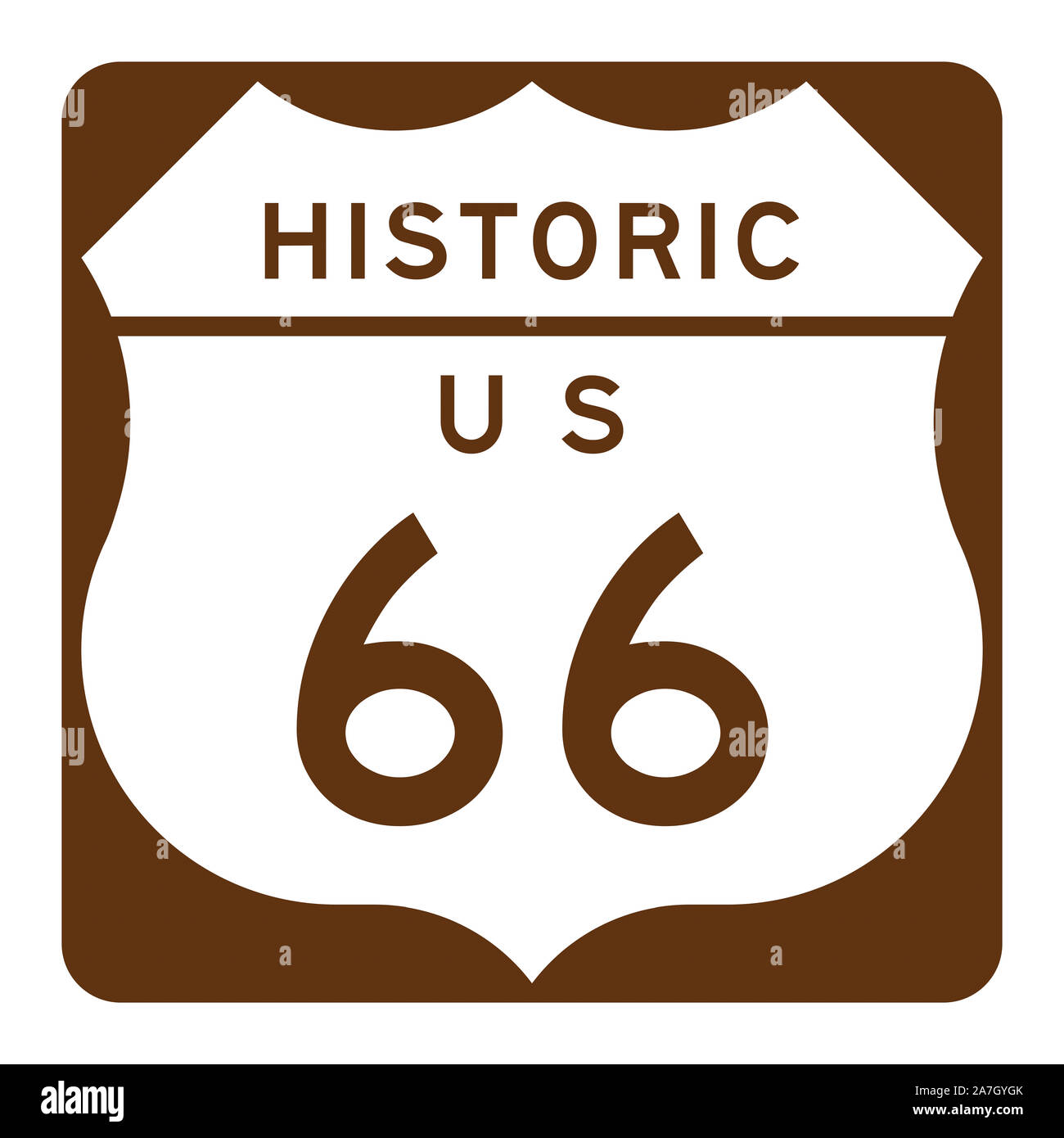 Historic US route 66 sign Stock Photo - Alamy