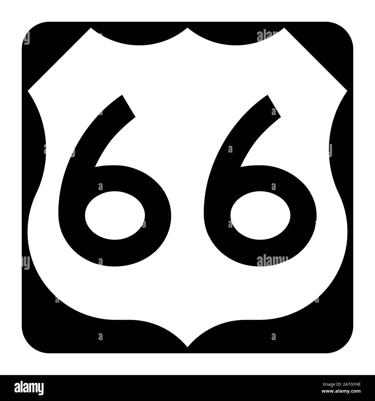 Historic route 66 symbol Black and White Stock Photos & Images - Alamy