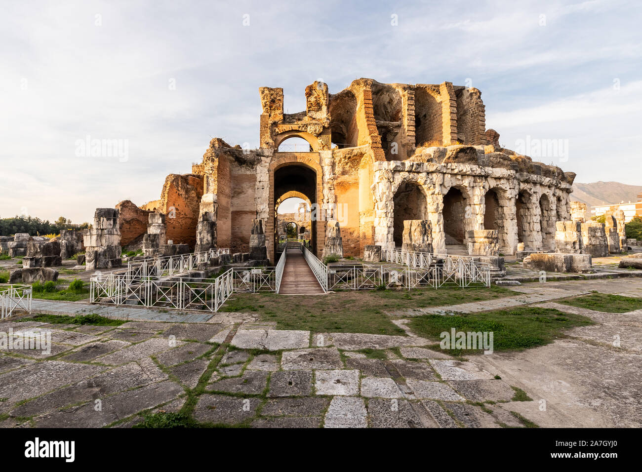 The ruins of the Roman amphitheater located in the Ancient Capua ...