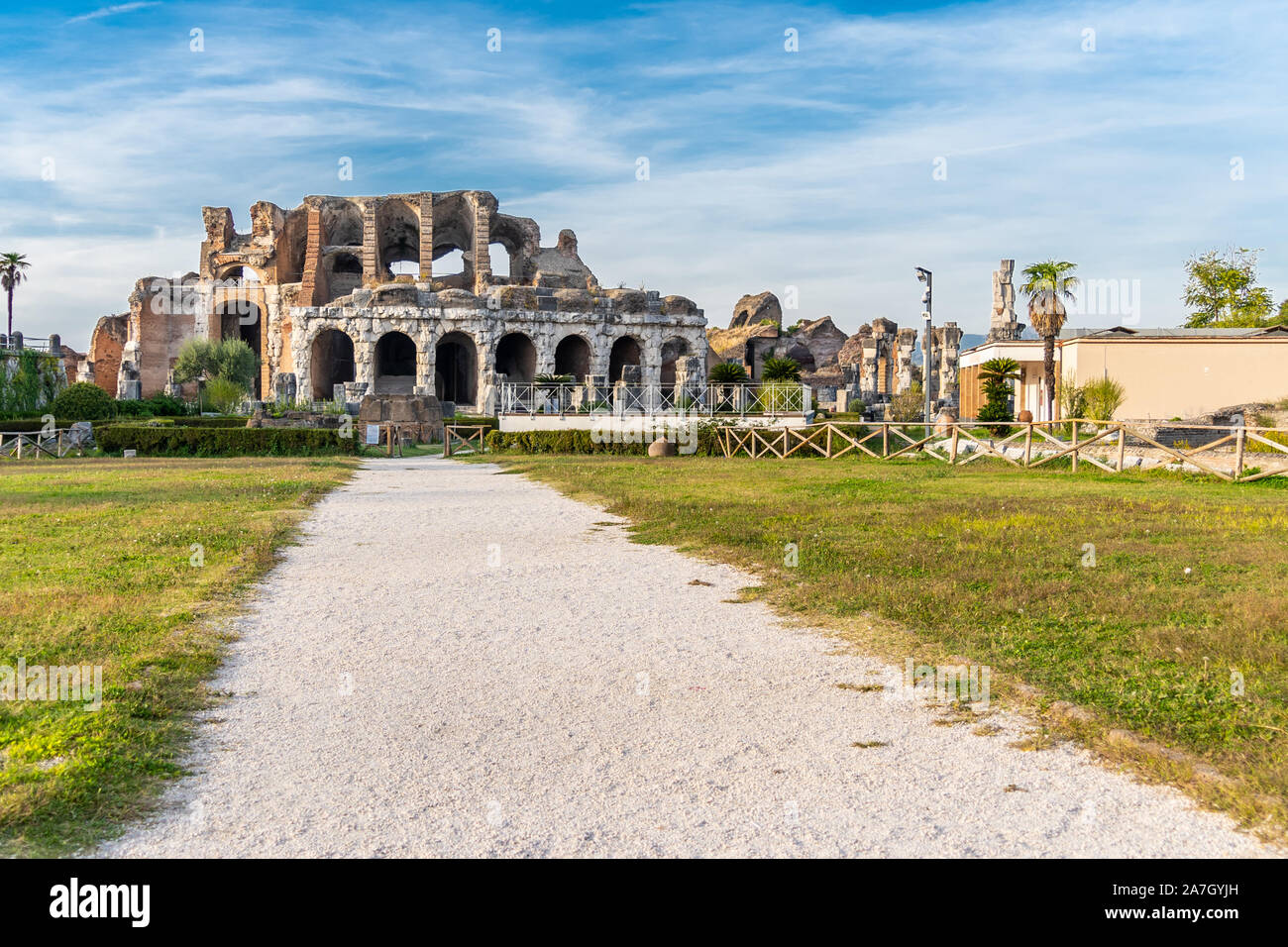 The ruins of the Roman amphitheater located in the Ancient Capua ...