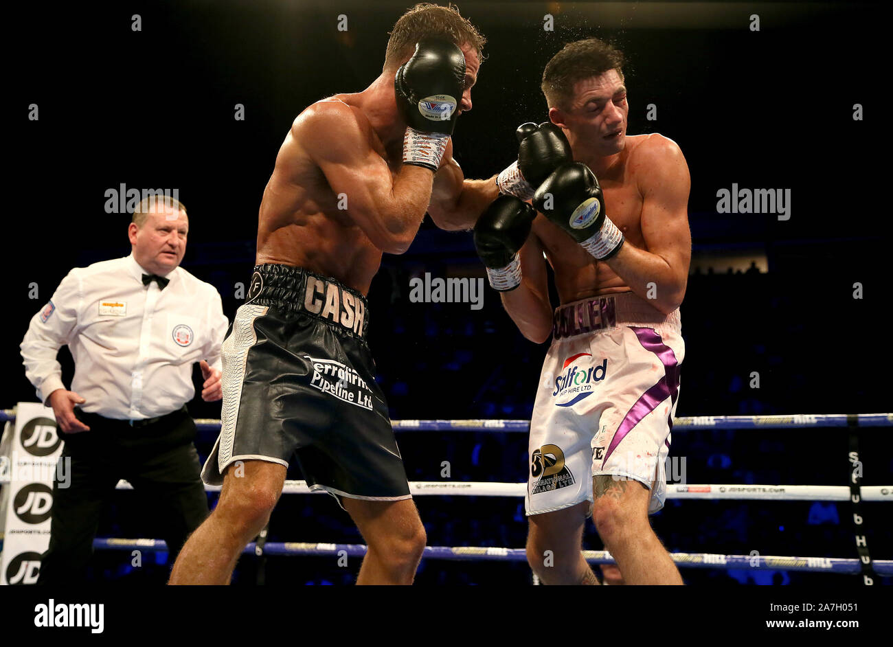 Felix Cash (left) in action against Jack Cullen in their Commonwealth ...