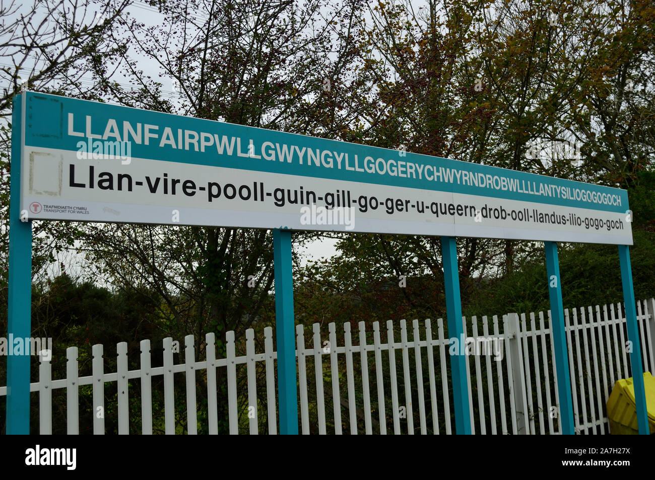 llanfair pg, North Wales, Snowdonia, UK - October 2019: longest station ...