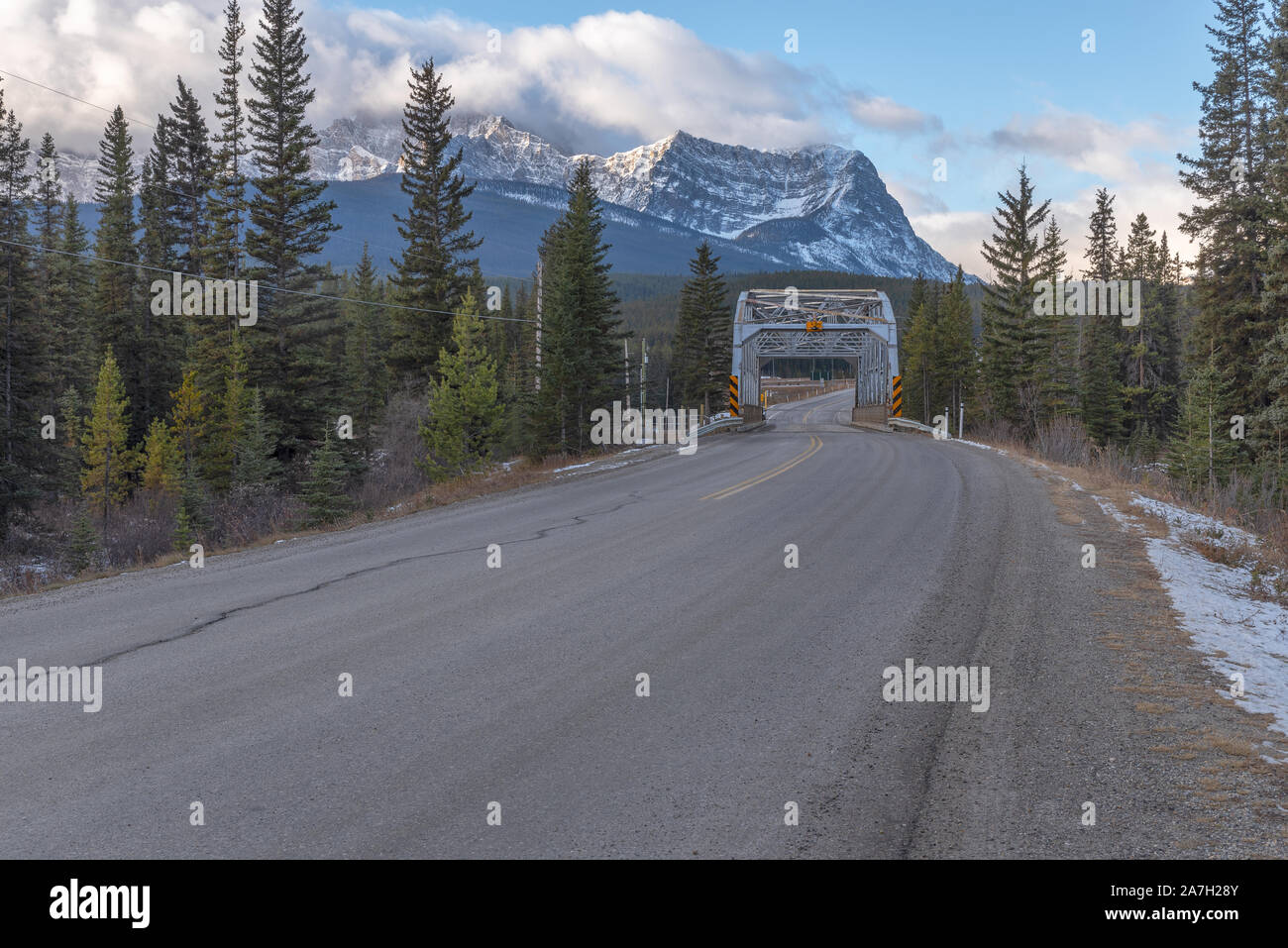 Castle Junction Bridge and Storm Mountain in Banff National Park Stock ...