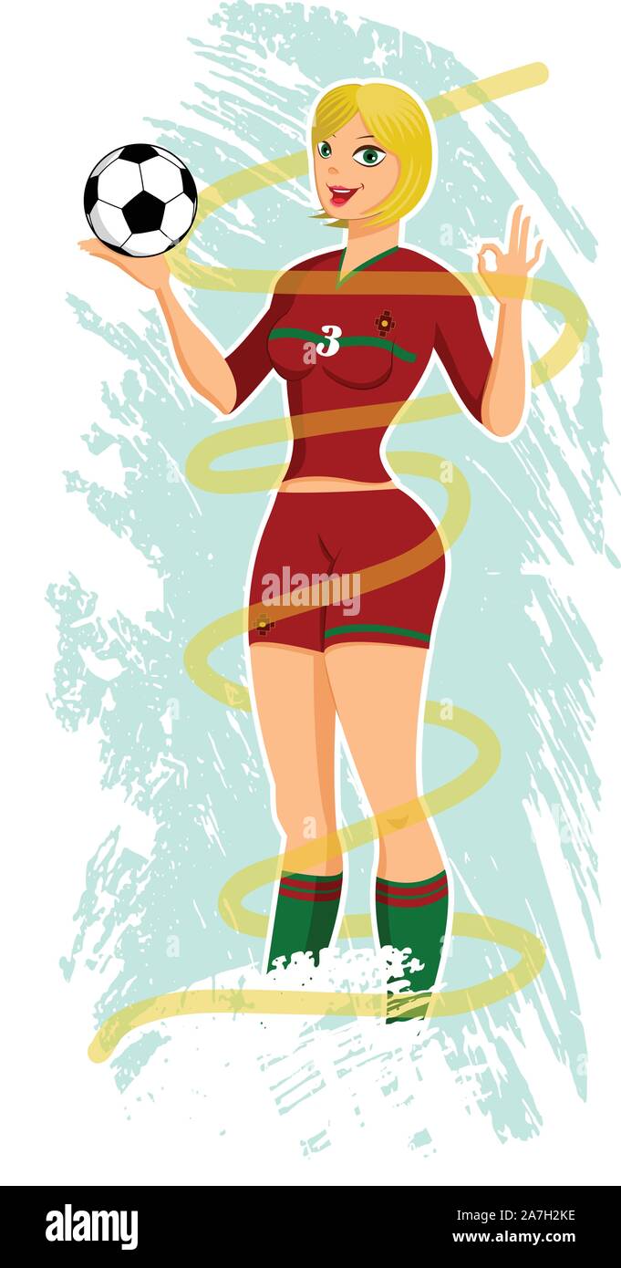 Woman football soccer player Stock Vector Images - Alamy