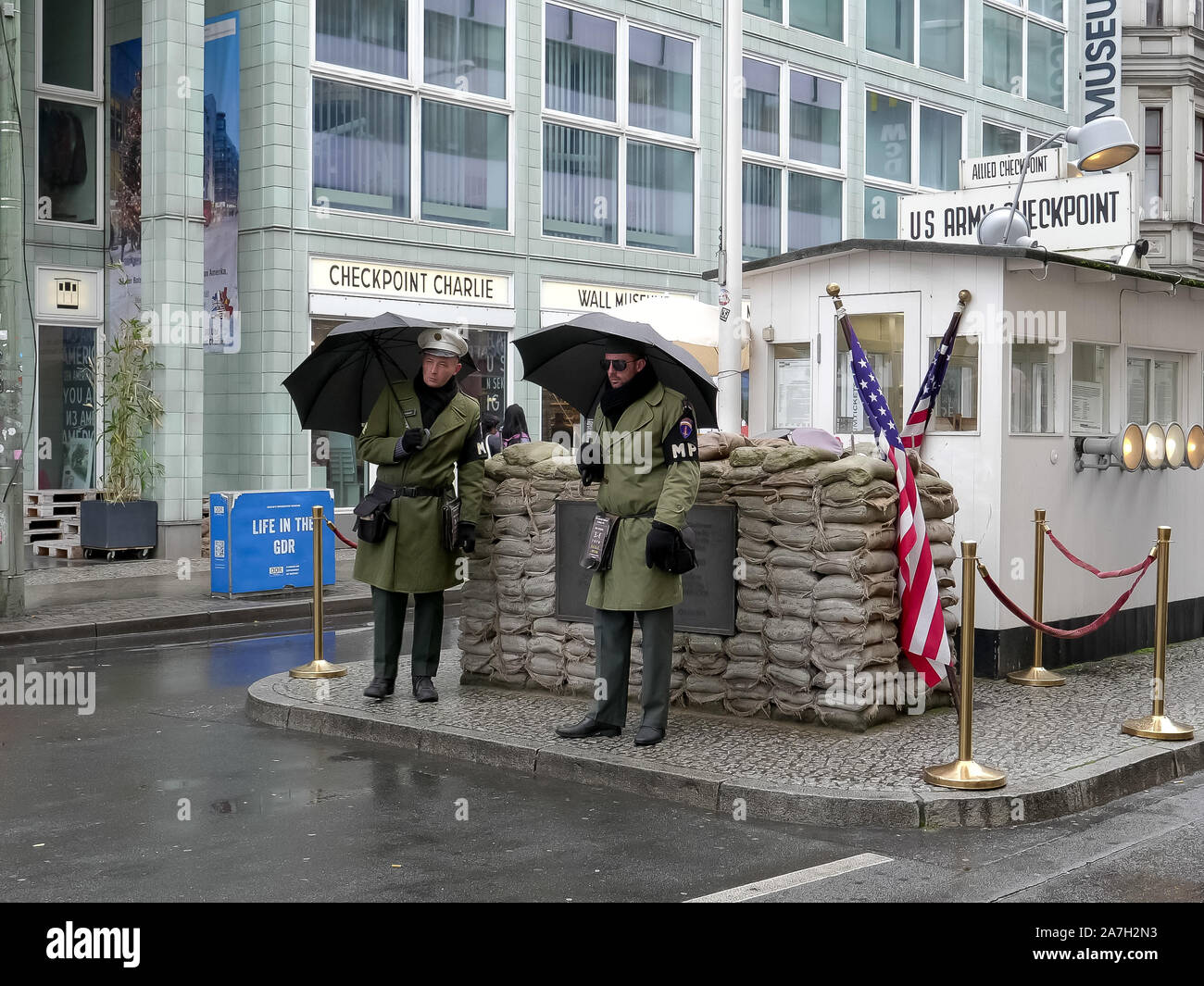 BERLIN, GERMANY-OCTOBER, 6, 2017: the famous checkpoint charlie in ...